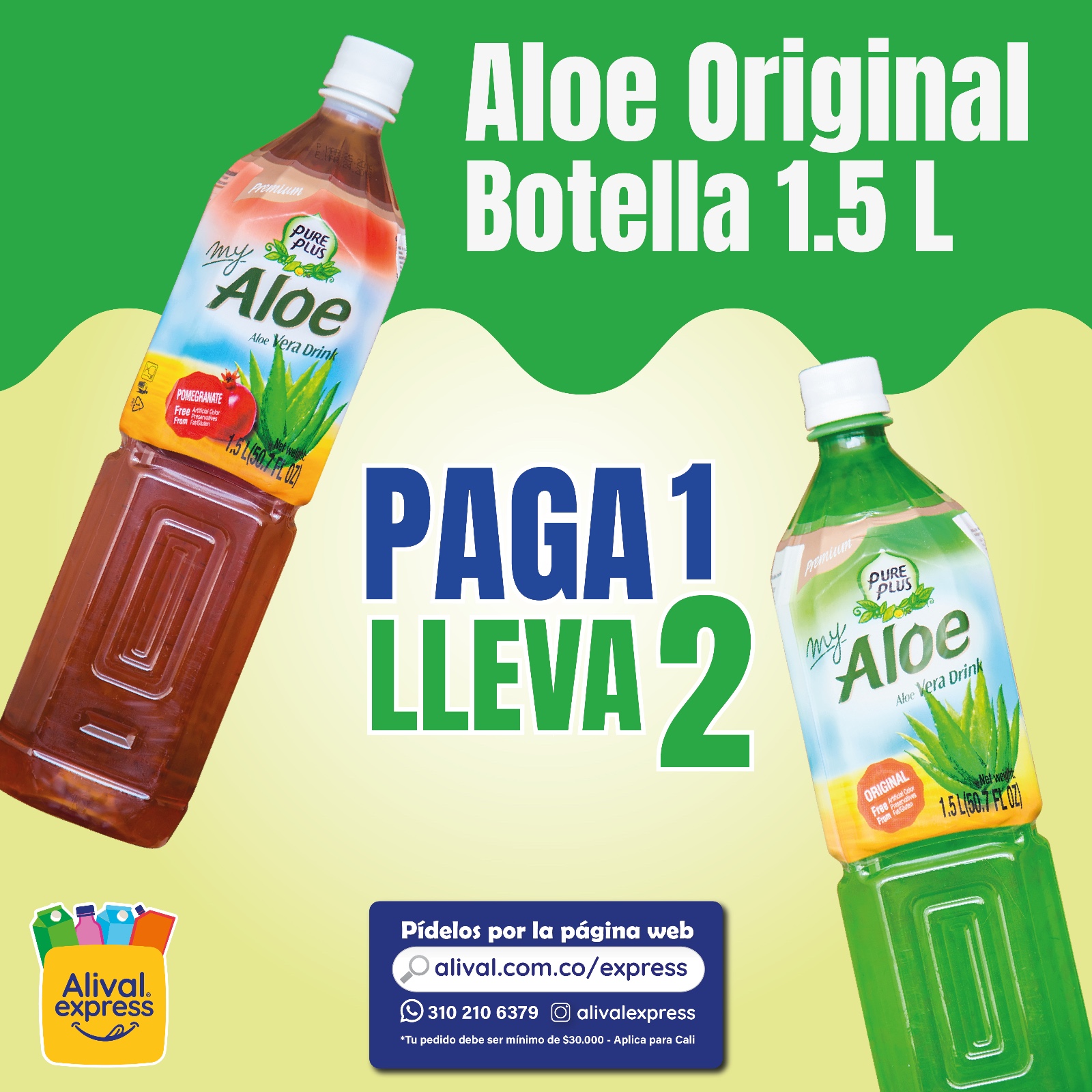 Bebida Con Aloe Vera Pet x 1500ml Pague 1 Lleve 2 - Alival Express